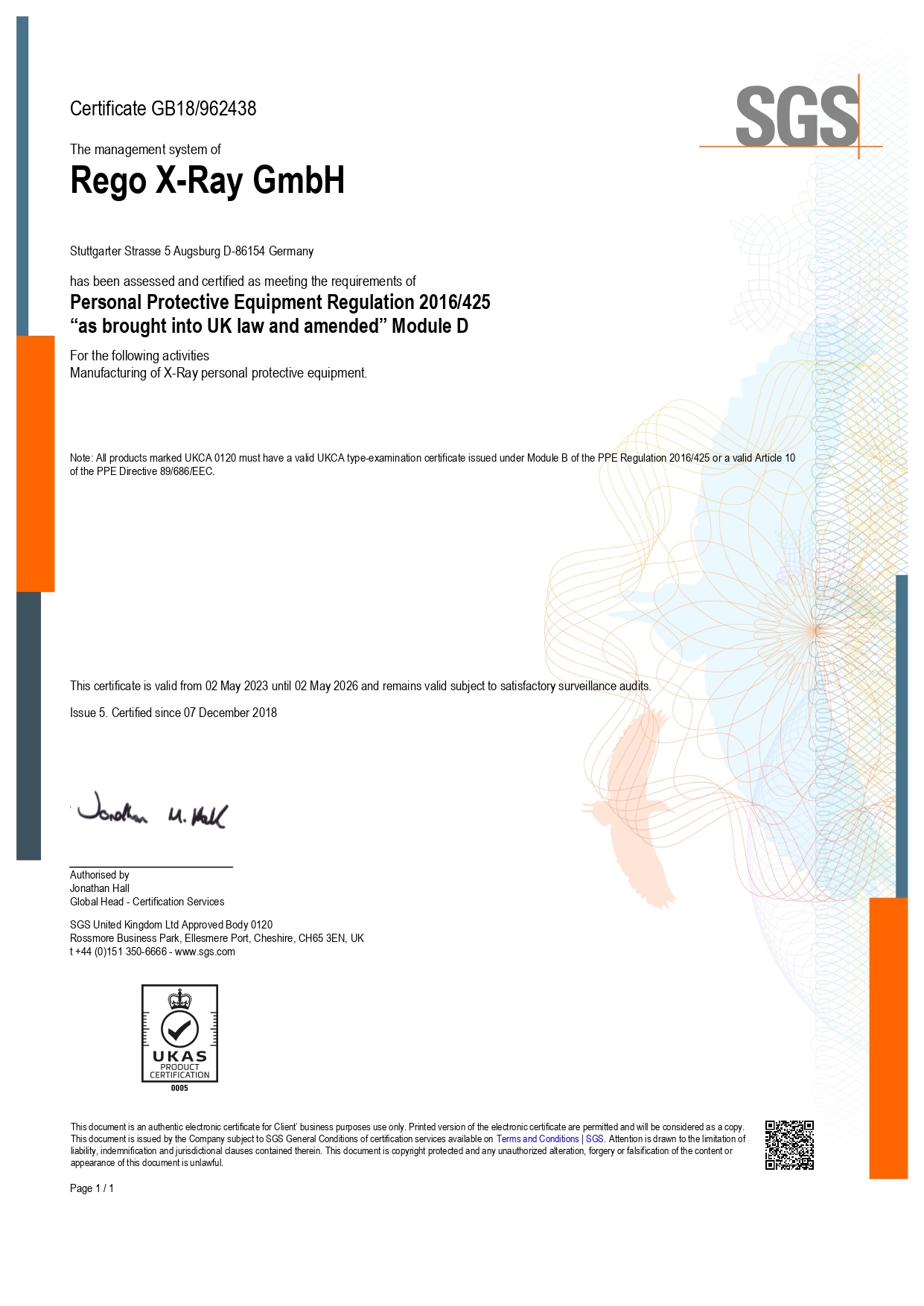 Zertifizierungen - Rego X-Ray